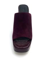 China Edgy Square Peep-Toe Y2K Styled Plateform Mules with Wide Band Strip for sale