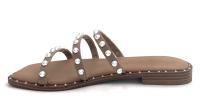 China Comfortable Stylish Womens Flat Sandals With Leather Upper Material for sale