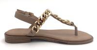 China Buckle Closure Womens Flat Sandals With Leather Upper Rubber Sole for sale