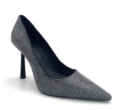 China Party Cocktail Black Women Heels Fashionable With Rubber Outsole for sale