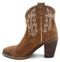 China Mid Calf Height Womens Ankle Boots With High Heel Pull On Closure Type for sale