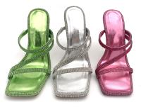 China Leather Womens High Heel Sandals Comfortable Stiletto Heel Type for sale