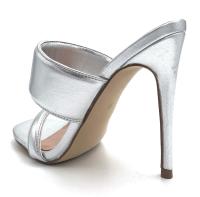 China Minimalistic Double Padded Strap Mule Sandals In High Stiletto for sale