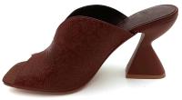 China Quirky Square Toe Loose Fit Mid Block Heeled Mule In Vegan Faux Leather for sale