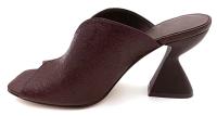 China Vintage Floral Embossed PU Mule With V-Shape Top-Line & Sculptured Block Heel for sale