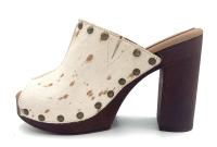 China Solid Pattern Stiletto Mules Closed Toe With High Heel 3 Inch 4.5 Inch for sale