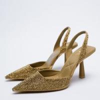 China Rhinestones Women Blue Stiletto Heels For Party Cocktail Wedding for sale