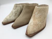 China Leather Material Womens Mule Heels , 4.5 inch high heel mules With Close Toe for sale