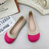 China Slip On Flat Ballerina Shoes , Women Ballet Flats With Leather Upper Material for sale