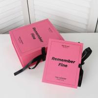 China Custom Printed Folding Gift Paper Box Pink Color for sale