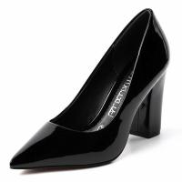 China Women's Pump Heels with Rubber Outsole Leather Insole and Chunky Heel for Elegant Comfort for sale