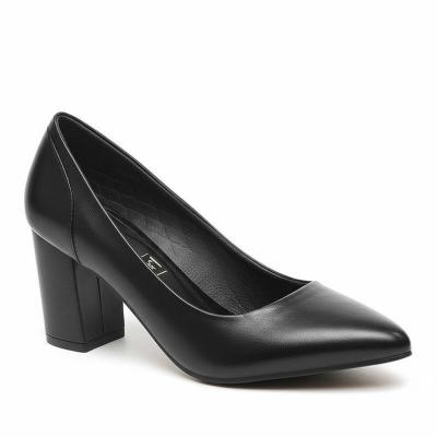 China Women's Pump Heels with Chunky Heel and Leather Lined for Formal Occasions and Party/Cocktail Events for sale