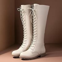 China Versatile Lace-up Womens Footwears with Synthetic Material and Mid-calf Shaft Height for sale