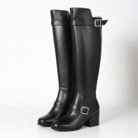 China Knee-high Shaft Height Stylish Slip-On Loafers with Buckle Closure Solution for sale