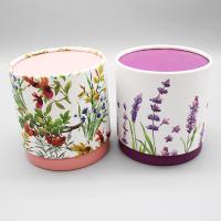 China Flower Pattern Printed Cardboard Tube Packaging With Gold Foil Glossy Lamination for sale