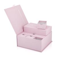 China Biodegradable Custom DIY Storage Printing Paper Box Baby Pink Gift Set Newborn Photo Box with 5 Boxes for sale