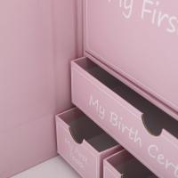 China Biodegradable Custom DIY Storage Printing Paper Box Baby Pink Gift Set Newborn Photo Box with 5 Boxes for sale