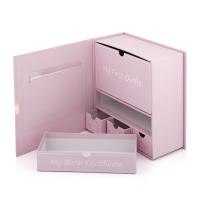 China Biodegradable Custom DIY Storage Printing Paper Box Baby Pink Gift Set Newborn Photo Box with 5 Boxes for sale