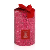 China Cylinder Candle Holders Gift Cardboard Round Box Paper Tube Packaging With Red Ribbon For Candles for sale