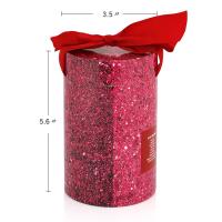 China Cylinder Candle Holders Gift Cardboard Round Box Paper Tube Packaging With Red Ribbon For Candles for sale