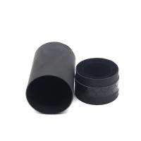 China Hot Sale Gift Packaging Box 30ml 50ml 100ml Black Leather Paper Tube for Refined Oil Perfume Bottle with Metal Lid for sale