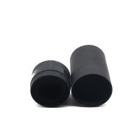 China Hot Sale Gift Packaging Box 30ml 50ml 100ml Black Leather Paper Tube for Refined Oil Perfume Bottle with Metal Lid for sale