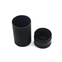 China Hot Sale Gift Packaging Box 30ml 50ml 100ml Black Leather Paper Tube for Refined Oil Perfume Bottle with Metal Lid for sale