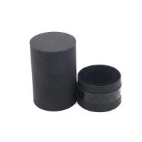 China Hot Sale Gift Packaging Box 30ml 50ml 100ml Black Leather Paper Tube for Refined Oil Perfume Bottle with Metal Lid for sale