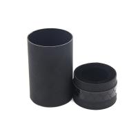 China Hot Sale Gift Packaging Box 30ml 50ml 100ml Black Leather Paper Tube for Refined Oil Perfume Bottle with Metal Lid for sale
