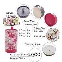 China Boxes Packaging Box White Paper Cardboard Silk Rope Print Tube Wedding Party Gift Package Tube for sale
