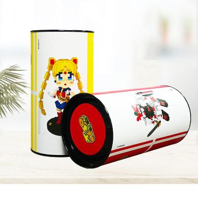 China CMYK Printed Tea Packaging Cardboard Box Paper Tube Container With Black Lid for sale