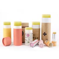 China Biodegradable Round Cardboard Lip Balm Container Push Up Chapstick Deodorant Stick Paper Tube Packaging For Cosmetics for sale