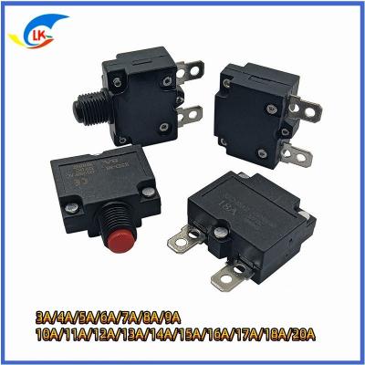China Small Volume 10A Thermal Overload Protector 250V With Black Piston Plastic Housing for sale
