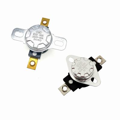 China KSD305 Bimetal Temperature Control Switch Thermostat 40A Single Pole Single Throw for sale