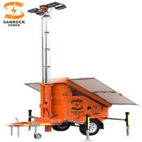 China Electric Lifting Mobile Solar Light Tower Mining Light Tower 5 Sections 7M Height for sale