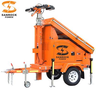 China Adjustable Height Portable Light Tower Generator Site Solar Light Towers Environmentally Friendly for sale