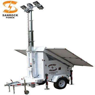 China Monocrystalline Solar Hybrid Light Tower Trailer Light Tower Charging Time 7.8hours for sale