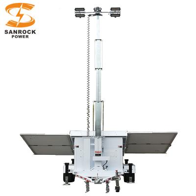 China OEM Mobile Solar Light Tower Trailer Mounted Lighting Tower For Outdoor Activities for sale