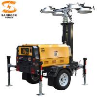 China Emergency Diesel Light Tower Generator 6kw 7.3kw Portable Light Trailer With Perkins Engine for sale