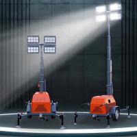 China Outdoor Diesel Mobile Lighting Tower Height 9m 6kw 9kw LED Light Tower Generator for sale