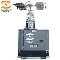 China Outdoor Diesel Mobile Lighting Tower Height 9m 6kw 9kw LED Light Tower Generator for sale