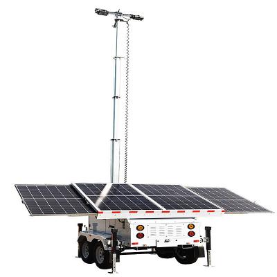 China Mobile Solar Light Tower Running Time 24.3 Hours Portable Outdoor Light Towers Trailer Light Tower for sale