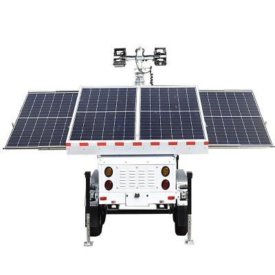 China Towable Light Tower Generator Light Tower Height 5 Sections 7M Mobile Solar Light Tower Rental for sale