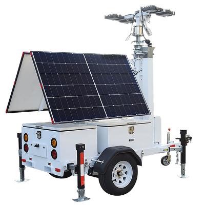 China Mobile Solar Light Tower Surveillance Industrial Light Tower Height 7meters Trailer Mounted Light Towers for sale