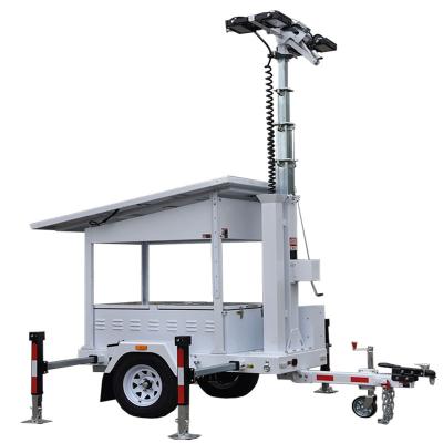 China 7M Mast Single Axle Durable Battery Solar Light Tower Mining Operations Mobile Light Tower Manufacturers for sale