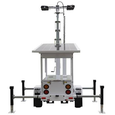 China Renewable Energy Mobile Solar Light Tower with Manual Winch Mast Lifting Portable Light Tower Generator for sale
