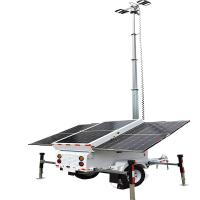 China Mobile Solar Light Tower Mast 7m / 8m / 9m Construction Light Tower Trailer Light Tower for sale