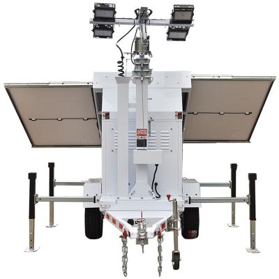 China Telescopic Light Tower Renewable Energy Mobile Solar Light Tower Affordable Light Tower for sale