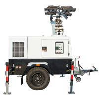 China Diesel Light Tower Generator 9m 12m High Mast Light Tower Emergency Portable Light Tower for sale