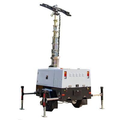 China Construction Light Towers Luminous Flux 300000 LM LED Diesel Light Tower Trailer Mounted Light Towers for sale